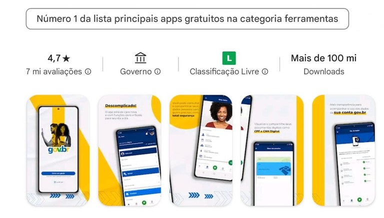 Aplicativo do GOV.BR está em primeiro lugar em categoria da Play Store ...